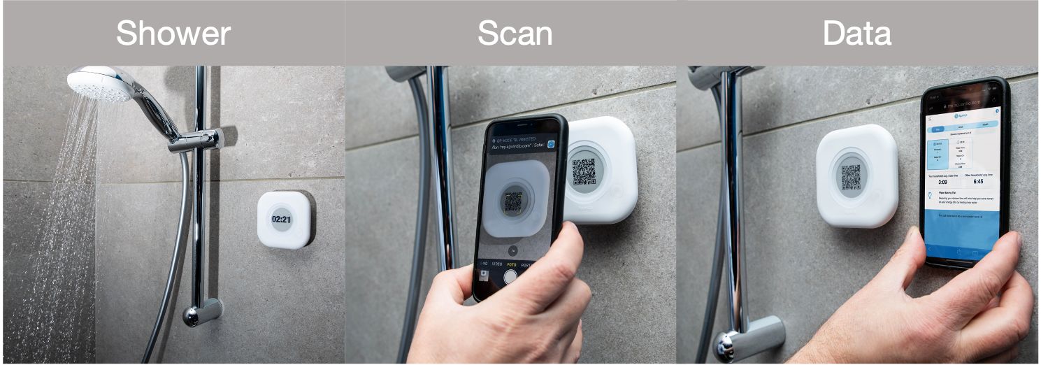 Aguardio Shower Sensor - reduce hot water usage by 30%