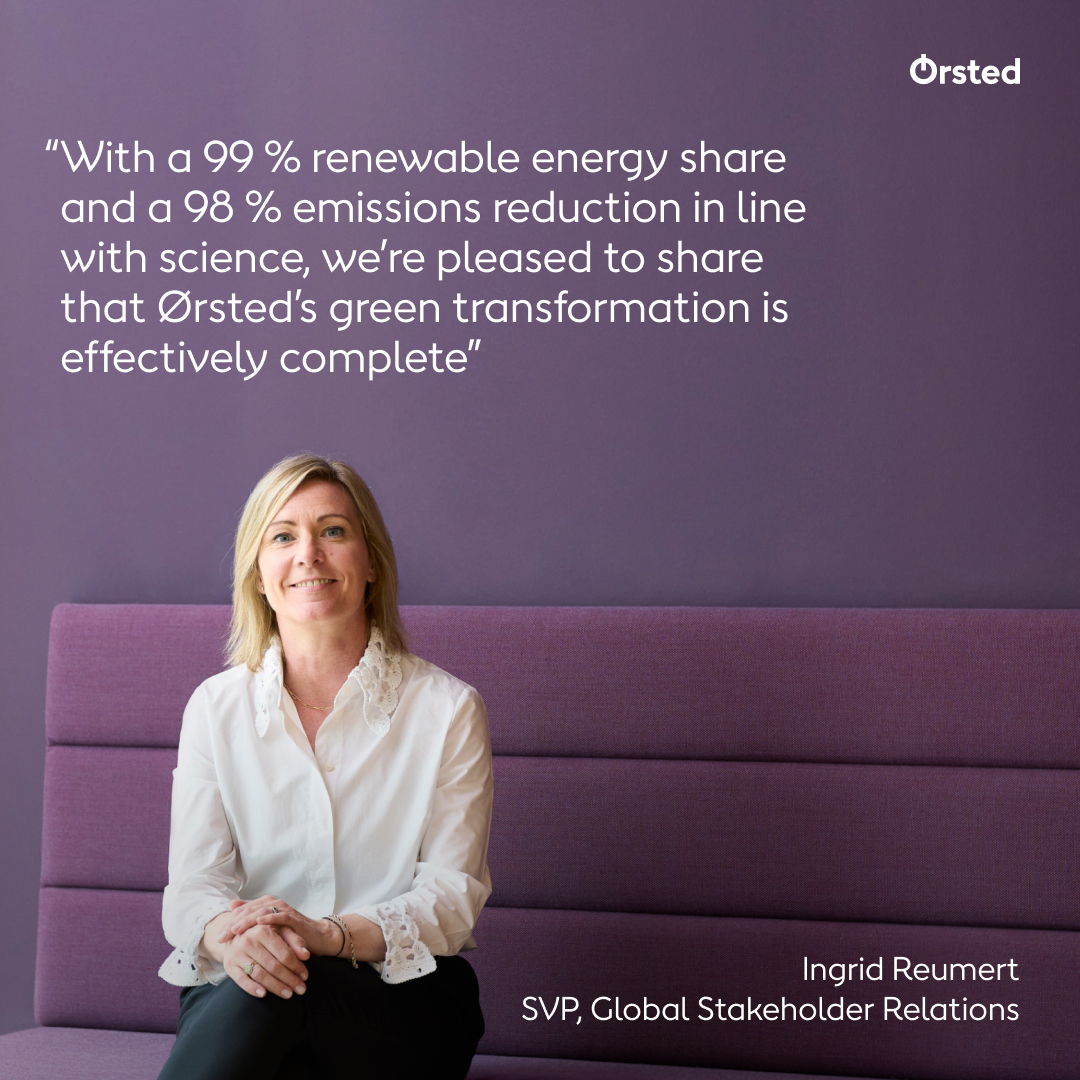 Ørsted becomes first energy company in the world to complete green ...